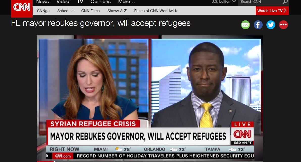 BREAKING NEWS: Mayor Gillum Appears Live on CNN, Takes Tallahassee ...